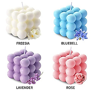 Scented Bubble Candles Gifts Set for Women, Large Candles for Home Decor Scented, 2 x 5.4 oz Soy Wax Aromatherapy Candles, Cube Aesthetic Candle, Ideal Gifts for Valentines Day, Mother's Day, Birthday