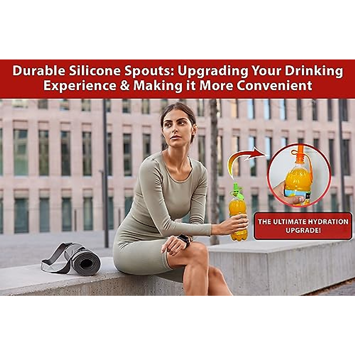 ZEKIAN Baby Water Bottle Cap, Water Bottle Spout, Bottle Top Adapter Replacement for Kids and Adults, Silicone Portable Spill-Proof, Leakproof, Reusable & Compatible with All Bottles, Pack of 4 PCS