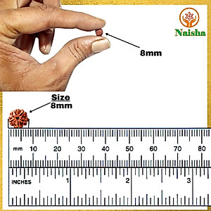 NAISHA (Pack of 3 Rudraksha Stretchable Bracelet 2 Pc. & Rudraksha Mala 108+1 Beads Necklace 5 mukhi Paanch mukhi 5 face Rudraksha, Prayer Beads, Wrist Mala Wrap, Jaap Mala, Bead Size 8 mm