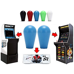 Alvatron Set of 2 Joystick Bat Tops for Arcade1up, AtGames Legends Ultimate Arcade, Pandora's Box (Black/White)