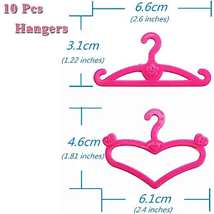 YAMASO 30 Pcs Doll Clothes and Accessories 4 Casual Clothes Fashion Wear 3 Wedding Gown Dresses 3 Swimsuits Bikini, 10 Hangers and 10 Shoes for 11.5 inch Doll(Random Style)