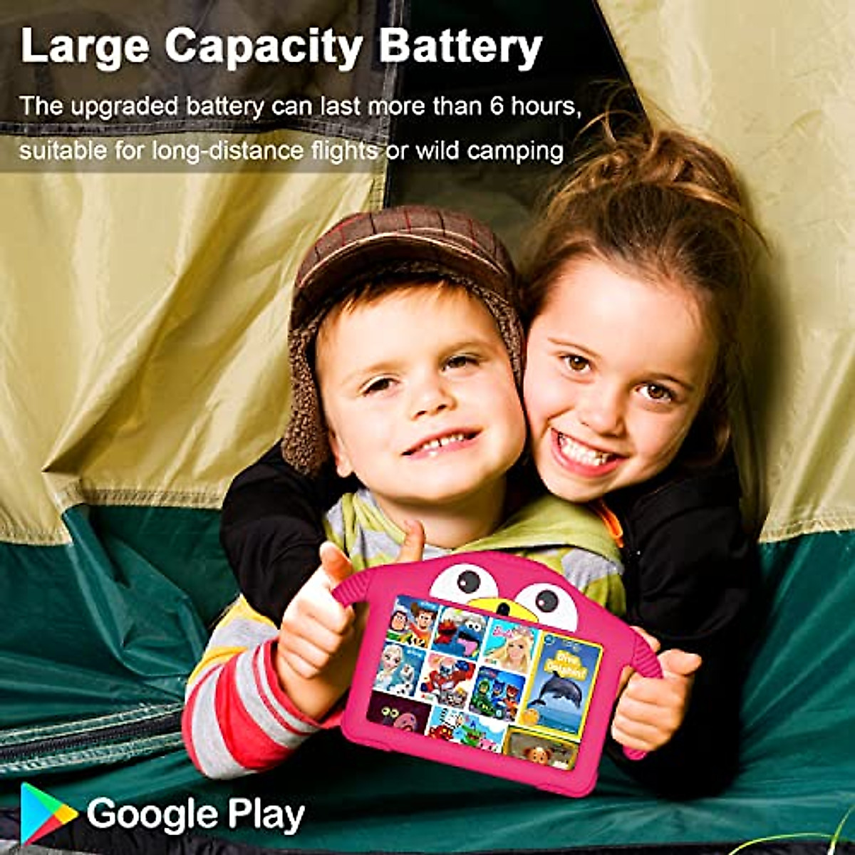 Kids Tablet, 7 inch Tablet for Kids 3GB RAM 32GB ROM, Android 11 Tablet with WiFi, Bluetooth, GMS, Parental Control, Shockproof Case, Google Play, YouTube, Netflix