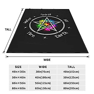 Wicca 5 Five Elements Earth Wicca Wiccan Full Fleece Throw Cloak Wearable Blanket Flannel Fluffy Comforter Quilt Nursery Bedroom Bedding King Size Plush Soft Cozy Air Conditioner Blanket