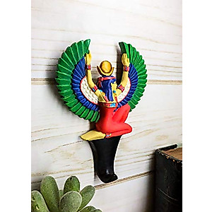 Ebros Egyptian Winged Goddess Isis with Open Arms Wall Hanger Hook Decor Accent Hangers for Coats Hats Leashes Backpacks Keys Decorative Organizer On Mudroom Main Entrance