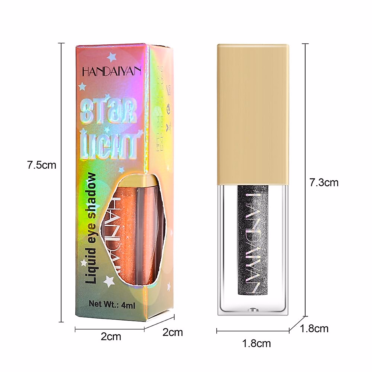 BEUKING Liquid Eye shadow 12 Colors White/Purple/Black/Red/Pink/Orange/Silver Waterproof Long Lasting Glitter Highlighter Pearlescent Shiny Eye Shadow Sequin Eye Silky Cosmetics For Daily Makeup (1#)