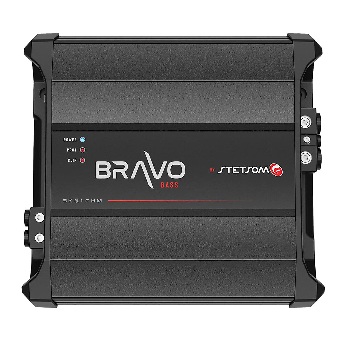 Stetsom Bravo BASS 3000 1 Ohm Mono Subwoofer Car Audio Amplifier, 3000.1 3K Watts RMS, 1Ω Stable, 3000x1, Monoblock, Sound Quality, Crossover & Bass Boost 3000W Sub Amp, Smart Coolers