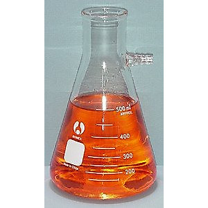 United Scientific FG5340-500 Borosilicate Glass Heavy Wall Filtering Flask, Bolt Neck with Tubulation, 500ml Capacity