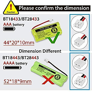 QTKJ BT18433 BT28433 BT184342 BT284342 BT-1011 Cordless Phone Battery for Vtech CS6209 CS6219 CS6229 DS6301 DS6101 BT-1018 BT-1022 AT&T CL80109 BT-6010 BT-8000 BT-8300 Uniden DCX400 Handset (6-Pack)