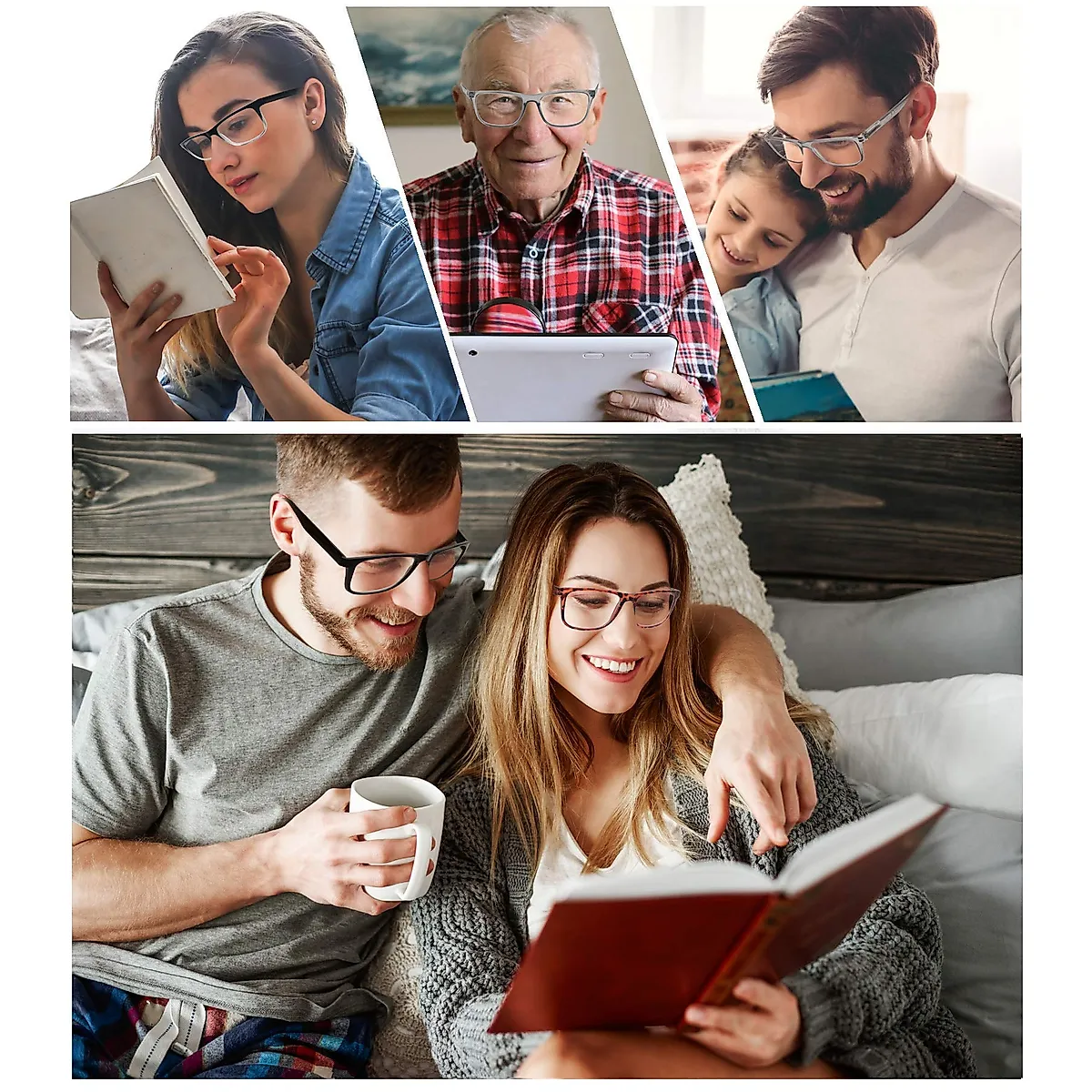 OLOMEE Reading Glasses Men Blue Light Blocking Large Oversized Wide Readers +1.25 Matte Square Cheaters W/Big Head/Large Face