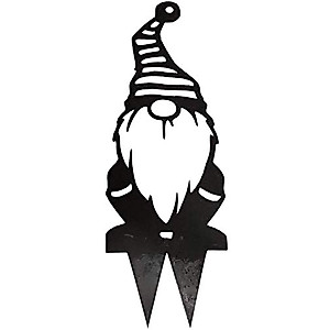 4PCS Steel Gnomes Decoration, Cute Hollowed Out Steel Garden Gnomes Statue, Art Dwarf Decor Branch Ornaments for Home Garden Yard Patio Outdoor Decoration