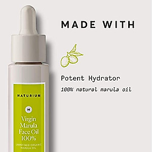 Naturium Virgin Marula Face Oil 100%, With Unrefined Organic Marula Oil, Hydrating & Lightweight, 1 oz