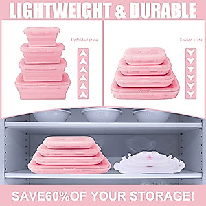 Collapsible Silicone Food Storage Containers with Lids,Set of 3 Silicone Lunch Box Containers,Foldable Meal Prep Container for Kitchen,Microwave & Dishwasher & Freezer Safe,BPA Free