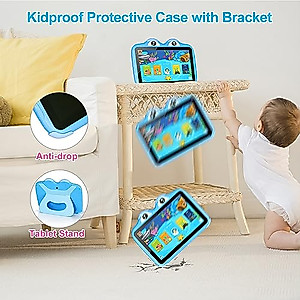 Kids Tablet 10.1 Inches Tablet for Kids, Android 11 64GB Tablets for Kids with Case, Google Play, YouTube, Dual Camera, WiFi, Bluetooth, Apps Pre-Installed, Education, Parent Control (Blue)