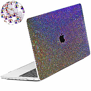 Teazgopx Bling Rhinestone MacBook Pro 13 inch Case (Models:A1425 A1502)2015 2014 2013 2012 Release,3D Glitter Sparkle Diamond Case Fashion Luxury Shiny Crystal Hard Shell for Women Girls