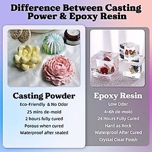 LET'S RESIN Resin Casting Powders 3000g, Fast Cured Casting Resin Kit for Beginners,20~30 Minutes De-Mold, Water Activated Plaster Powder Casting Kit for Resin Molds, Easy Mixing & Self Leveling