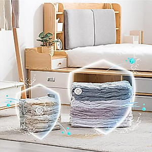 Vacuum Storage Bags Jumbo Cube 6 Pack, Space Saver Bags Extra Large Vacuum Seal Bags for Comforters Blankets Clothes (3 Jumbo 3 Medium), Closet Organizers and Storage Bags Vacuum Sealed