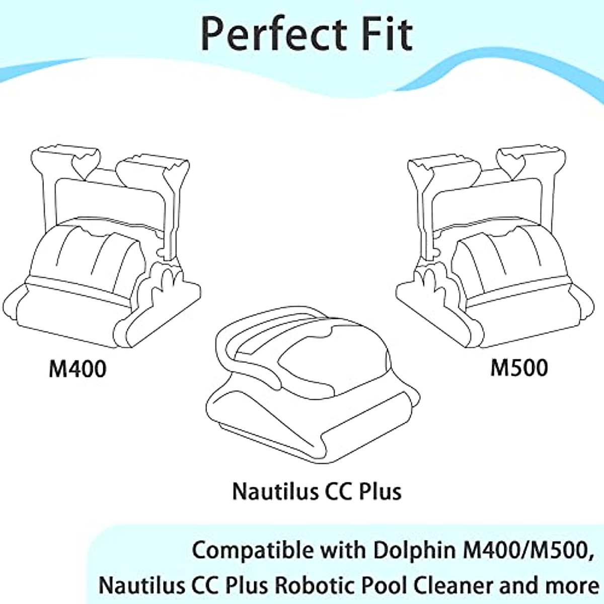 Future Way Ultra Fine Cartridge Filter Panels, Compatible with Dolphin M400/M500, Nautilus CC Plus Robotic Pool Cleaner, Part # 9991432-R4 (4 Packs)