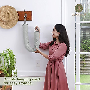 Under Door Draft Stopper and Blocker, Draft Guard for Doors and Windows, Decorative Fabric Cylinder Blocker Provides Weighted Door Insulation by DECOREALM (Grey, 36 Inches)