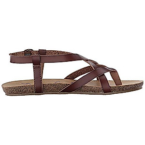 Blowfish Malibu Women's Granola Flat Sandal, Whiskey Dyecut PU, 8.5 Medium US