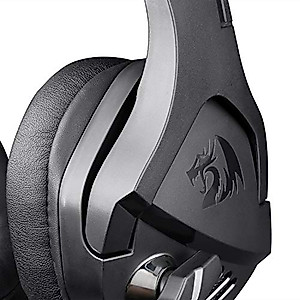 Redragon H250 THESEUS LED Wired Gaming Headset, Stereo Surround-Sound, Noise Cancelling Over-Ear Headphones with Mic, Volume Control, Compatible with PC, PS4/3, Xbox One and Nintendo Switch