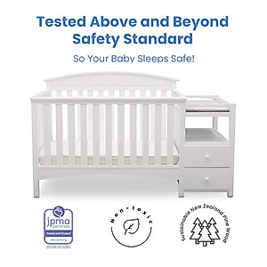 Delta Children Abby Convertible Crib and Changer, Bianca White