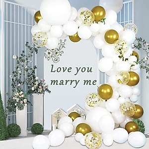 White Balloons 100 Pack 12 Inch White Latex Party Balloons with 2 Rolls of Ribbon Pastel White Helium Balloons for Wedding Birthday Party Baby Shower Engagement Anniversary Party Decorations