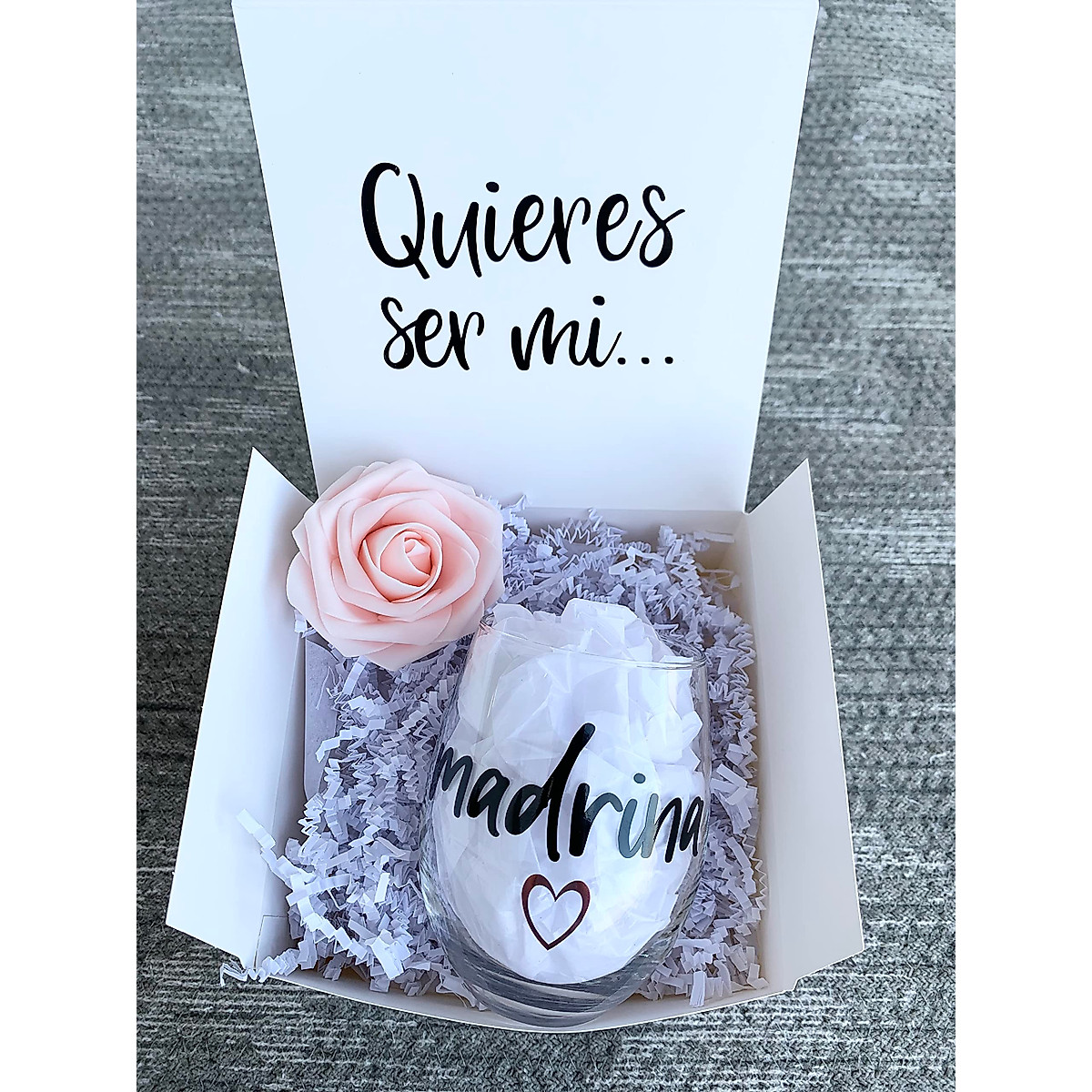 Madrina Gift, Godmother Proposal Gift, Godmother Box, Will you be my Godmother, Baptism Godmother, Godmother Wine glass, Godparent Gift, Madrina Proposal Gift, Madrina