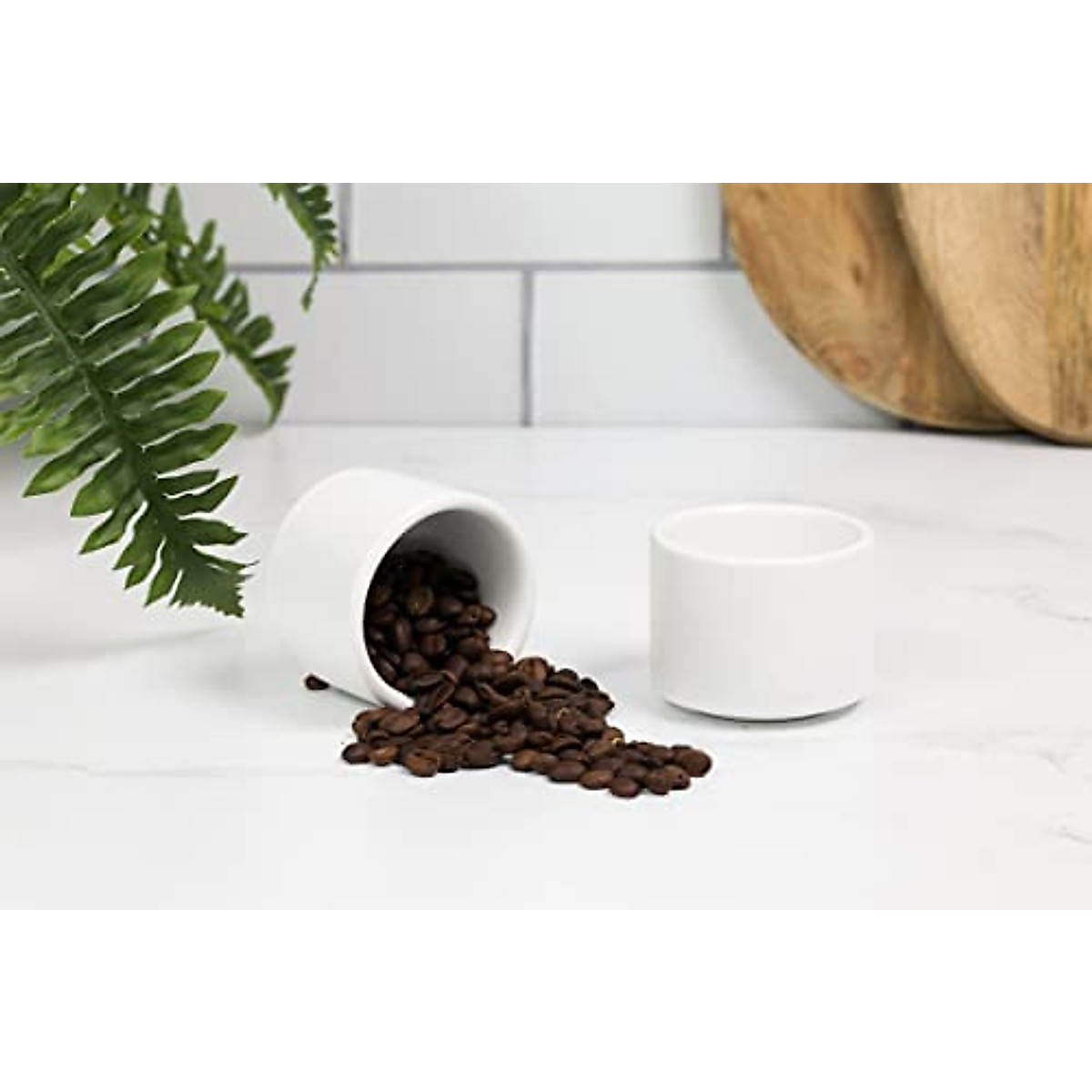 Folk Ceramics Leonard Double Walled Ceramic Espresso Cups | Set of 2, 3oz, Whisper White | Modern Insulated Stackable Demitasse Mugs for Espresso| Handleless, Durable, Dishwasher & Microwave Safe