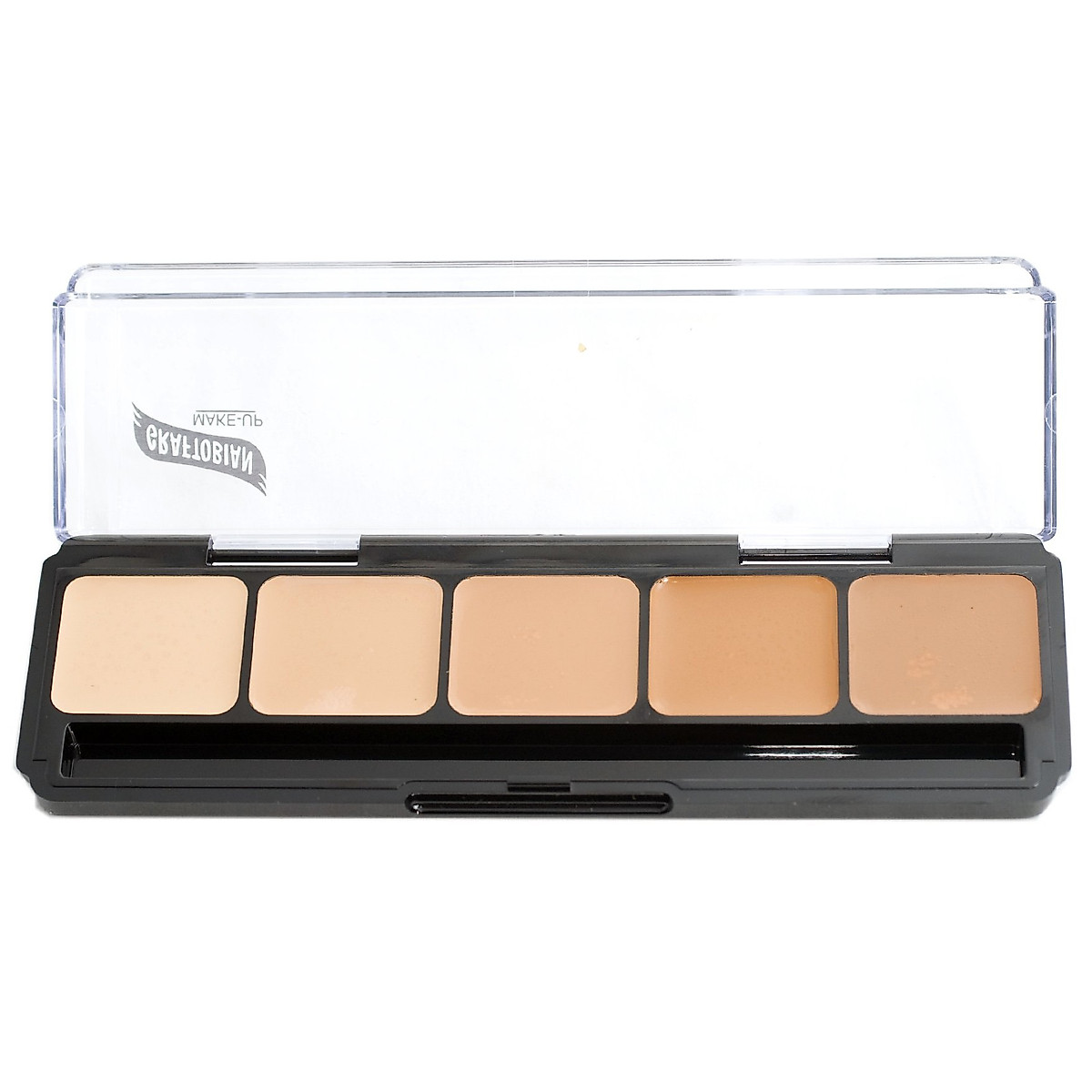 Graftobian HD Glamour Crème Foundation Palette (Warm #2) - High Definition 5 Color Makeup Palette, Cream Based Foundation Concealer and Contour Palette, Full Coverage - Medium Warm Skin Shades