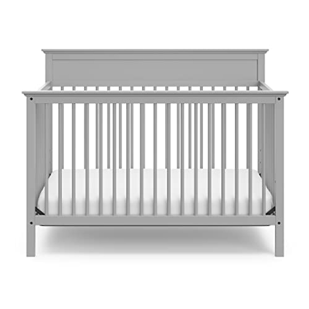 Storkcraft Carmel 5-in-1 Convertible Crib (Pebble Gray) - Converts from Baby Crib to Toddler Bed, Daybed and Full-Size Bed, Fits Standard Full-Size Crib Mattress, Adjustable Mattress Support Base