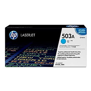 Original HP 503A Cyan Toner Cartridge | Works with HP Color LaserJet 3800, CP3505 Series | Q7581A