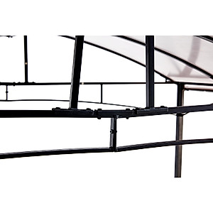 8'x5' Hardtop Grill Gazebo, Outdoor BBQ Gazebo with Interlaced Vented Polycarbonate Roof, Permanent Hard Top Gazebo with Two Shelves, Steel Barbeque Grill Canopy for Patio, Deck, Backyard and Garden