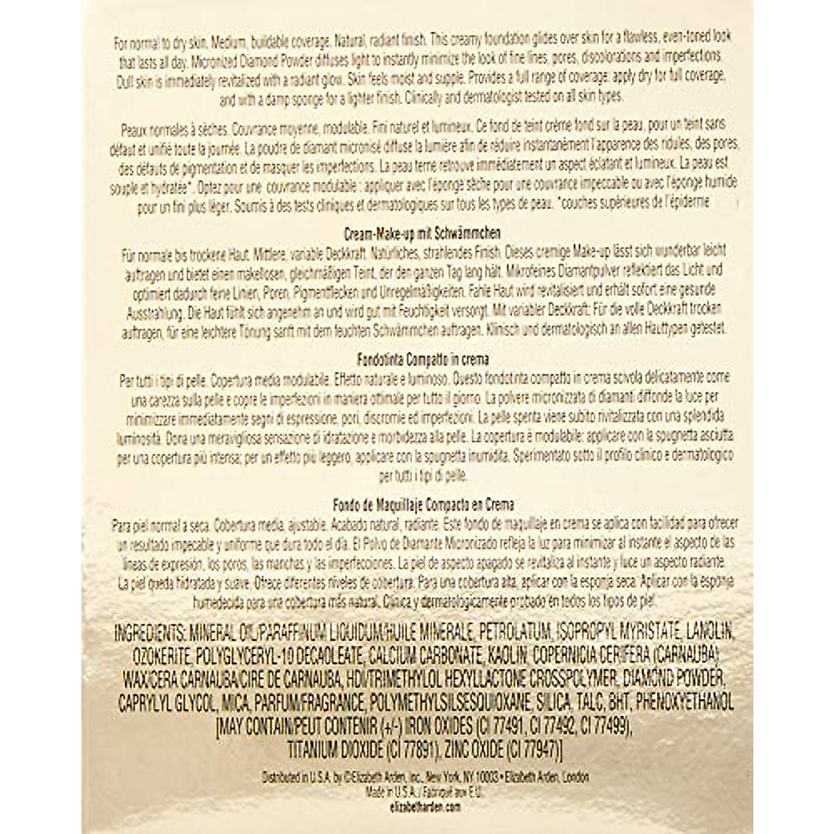 Elizabeth Arden Flawless Finish Sponge-On Cream Makeup, Longwear Moisturizing Medium-to-Full Coverage, Beige, 0.8 oz