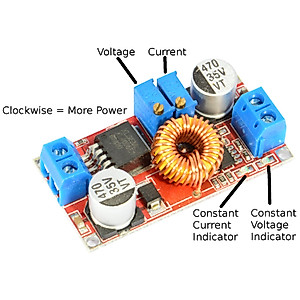 JacobsParts XL4015 5A DC Buck Step Down Voltage Converter Constant Current Adjustable Power Module (5-Pack)