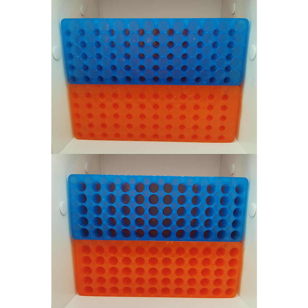 TQshop Tube Rack,Double Panel Microcentrifuge PCR Centrifuge Tube Holder, 60-Well,Pack of 2