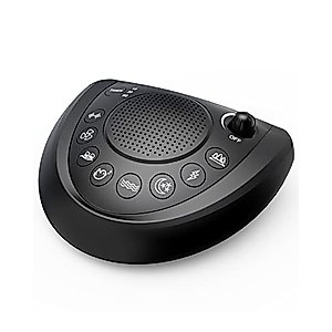 White Noise Machine – Portable Sound Machine Sleep Therapy with 24 Non Looping Natural Soothing Sounds, Memory Function, Auto-Off Timer, 2 USB Charger, Headphone Jack for Adults Baby Kids Travel