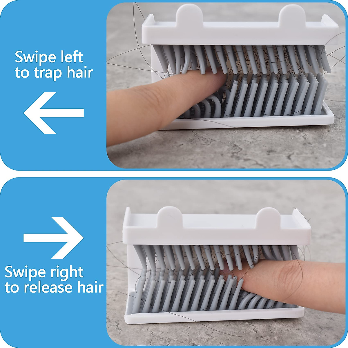 Shower Hair Catcher Wall, Reusable Hair Collector for Shower, Easy to Install Hair Catcher for Shower Wall, Bathroom Hair Catcher Hair Trap Prevent Hair Clogged Drains(White)