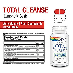 SOLARAY Total Cleanse Lymph | Red Root, Echinacea, Ginger and More for Healthy Cleansing Support | 60 VegCaps, 30 Serv.