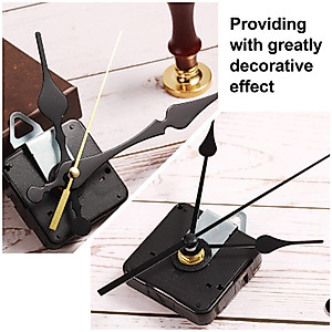 4 Pieces Quartz Clock Movement Mechanism Non Ticking DIY Clock Mechanism with 6 Clock Hands Sets for Repair Parts Replacement (0.5 Inch/ 13 mm, Gold, Black)