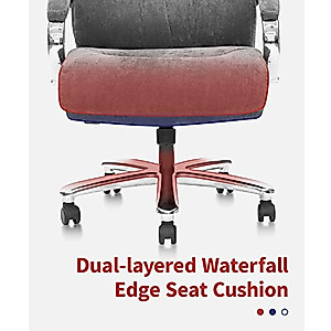 CLATINA Ergonomic Big & Tall Executive Office Chair with Fabric Upholstery 400lbs High Capacity Swivel Adjustable Height Thick Padding Headrest and Armrest for Home Office Gray