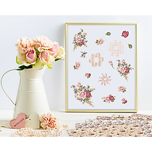 Whaline 12 Designs Spring Pattern Paper Pack 24 Sheet Rose Floral Scrapbook Specialty Paper Pink Double-Sided Collection Decorative Craft Paper for Card Making Scrapbook Photo Album Decor, 30 x 30cm