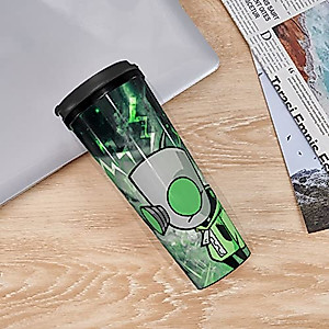 CONPELSON 12OZ Coffee Mug Invader Anime Zim Double-Layer Insulated Tumbler Cup With Lid Novelty Water Bottle for Home Office Travel