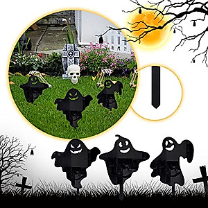 Halloween Yard Sign Decorations Outdoor Ghost Garden Stakes Decorative Yard Signs Stakes Decor Yard Halloween Yard Art Props Scary Holiday Home Patio Party Supplies