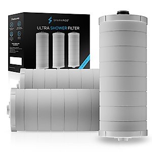SparkPod Ultra Shower Filter Cartridge - High Output Shower Head Filter Cartridge Replacement - Unique Filtration Method Removes Up To 95% of Chlorine, Heavy Metals, Sediments & Impurities (3 Pieces)