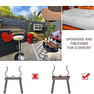 Maeppara Swing Replacement Cushions with Backrest, Waterproof Bench Cushion for Outdoor Furniture 2-3 Seater Washable, Comfy Patio Chair Cushion Garden Decoration Lawn Chair Pads