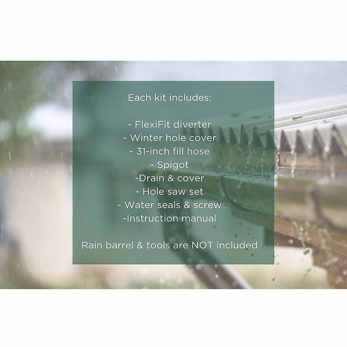 EarthMinded DIY Rain Barrel Diverter and Parts Kit - Water Collection System To Convert Containers into Rain Barrels - Catch Rain Water for Outdoor Chores - RBK-0001