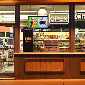 YOYAL Open Letter Neon Sign Led Modeling Light Luminous Letters Signboard Acrylic Panel Neon Decorative Light, 41x23cm