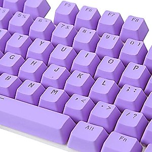 106 Keys PBT Keycaps Gaming Keyboards Replacement, Solid Color Backlight Key Cover for Mechanical Keyboard Purple