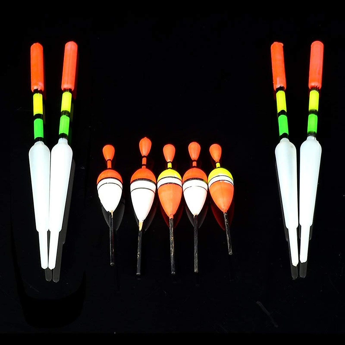 15 pcs Fishing Floats Bobbers Rod Tube Slide Slip Oval Sticks with Rubbers for Saltwater Freshwater Trout Bass Plastic Fishing Tackle Accessories