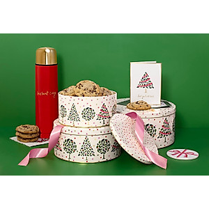 Kate Spade New York Decorative Tins with Lids, 3 Piece Nesting Tins, Small Medium & Large Metal Cookie Tins, Christmas Cookie Containers, Tins for Gift Giving and Storage, Evergreen Confetti Dot
